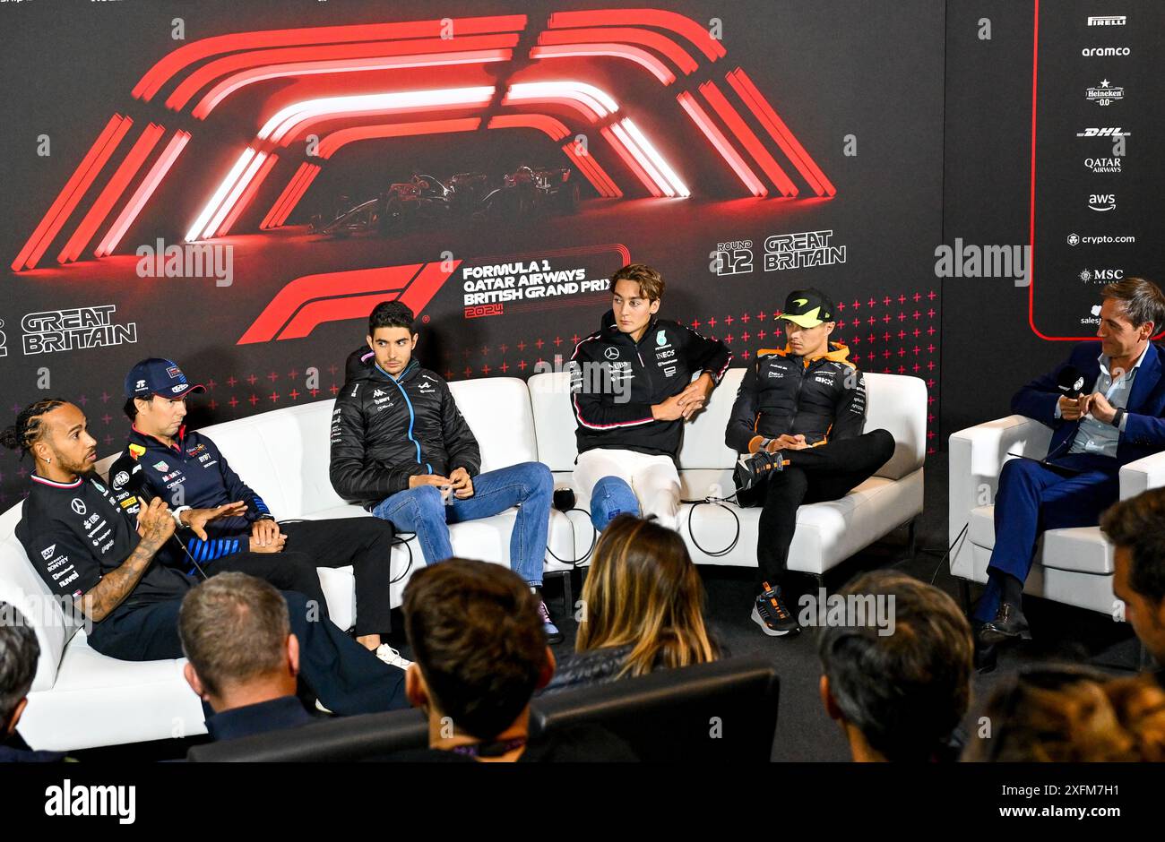 Towcester, UK, 04 July 2024. Drivers press conference with Lewis ...