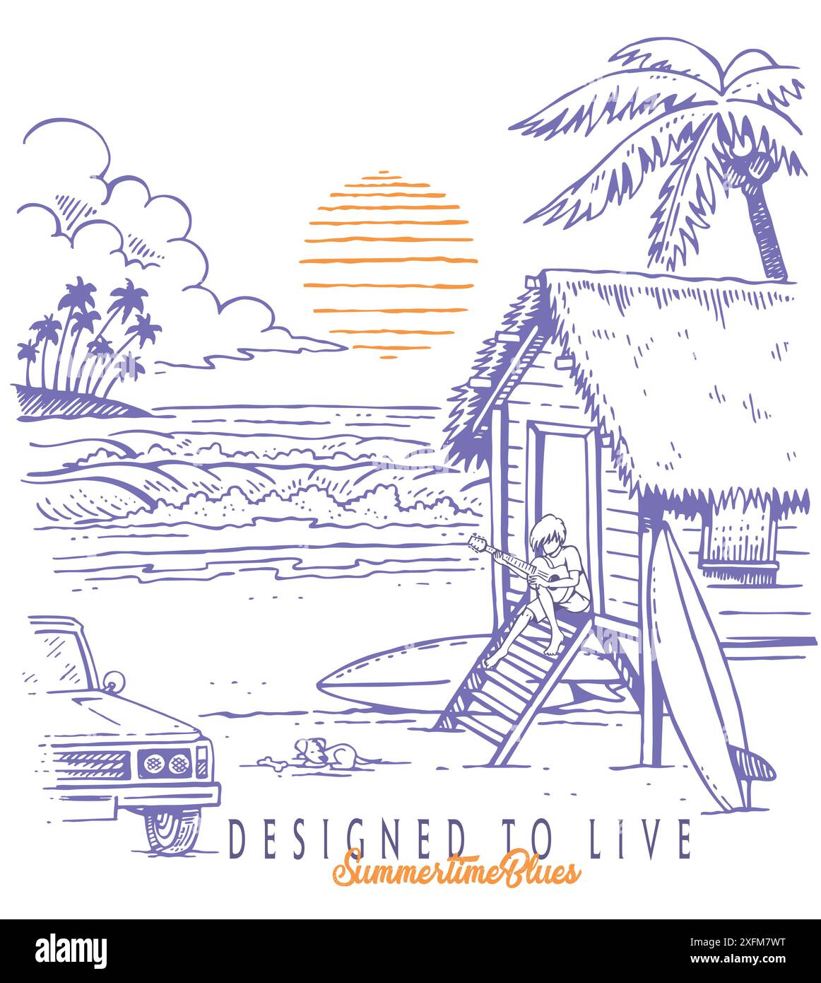 Beach Hut Drawing Beach Hut, Wells Next The Sea, Norfolk PRINT