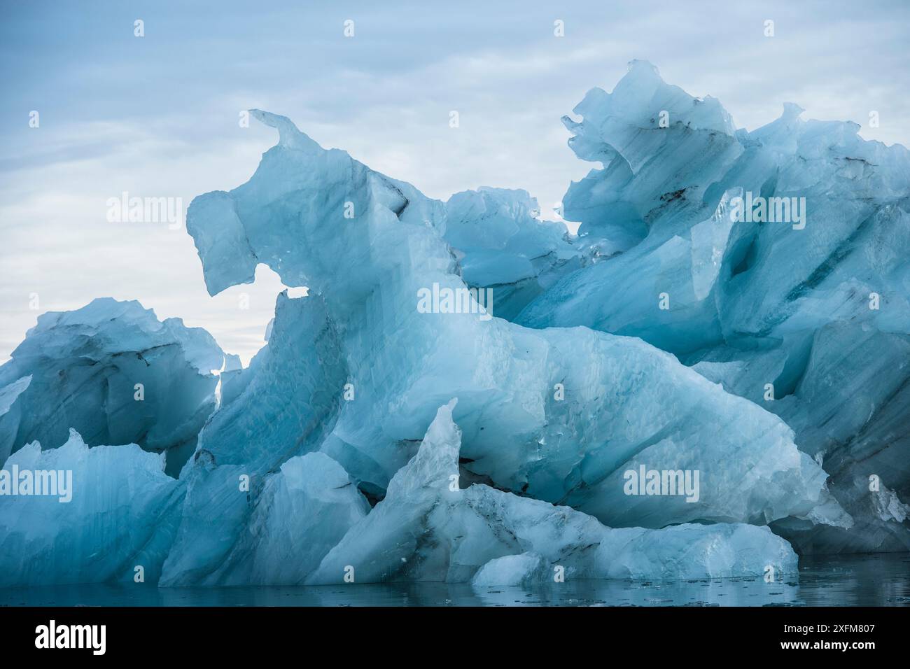 Iceberg in shape of dog, isfjorden, Spitsbergen, Svalbard, Norway ...