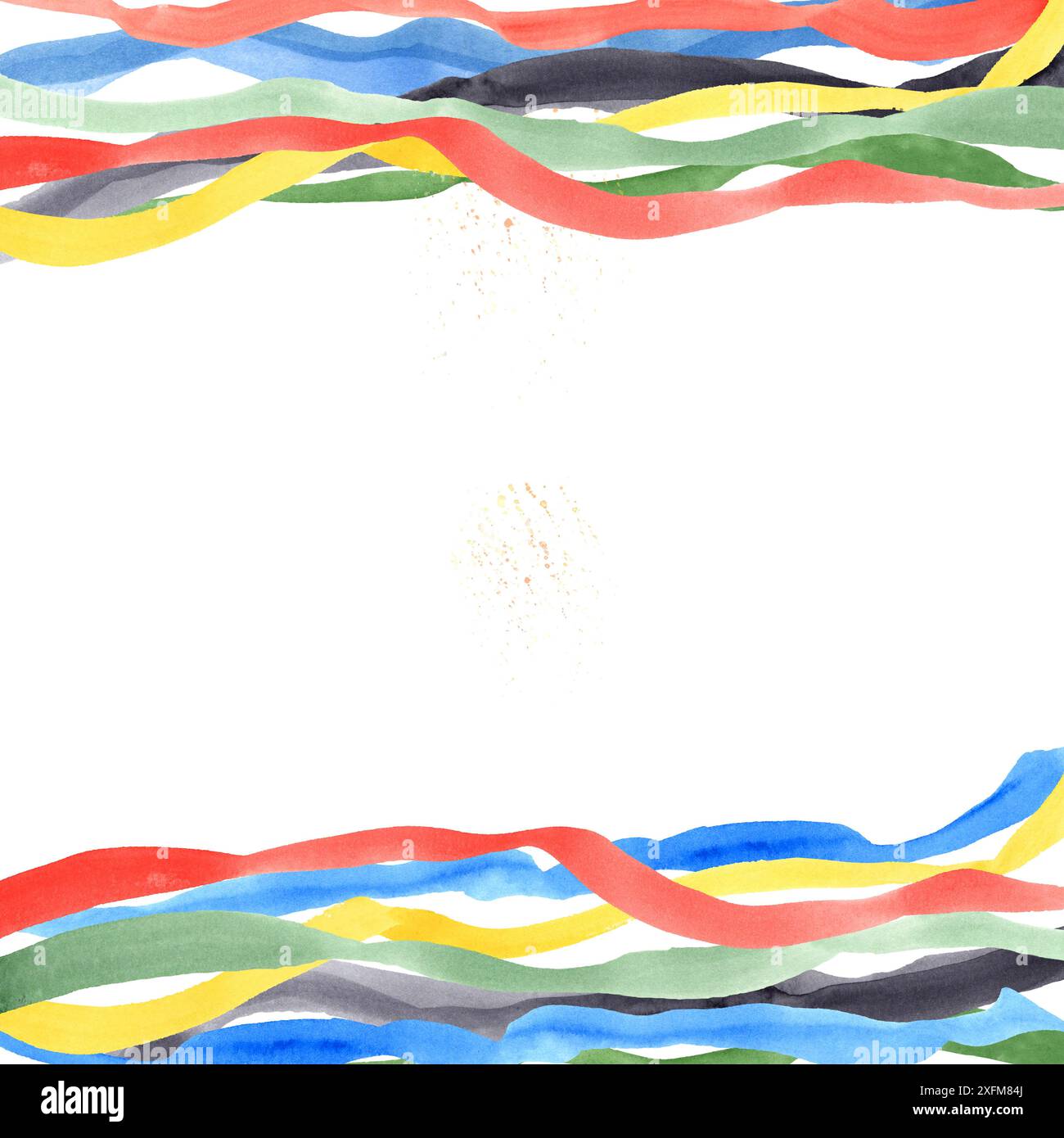 Curved flowing colored lines. Stripes in vibrant yellow, red, blue ...