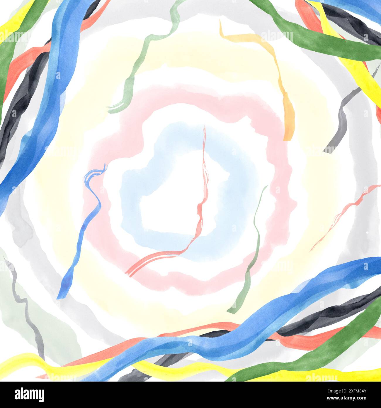 Wavy flowing colored lines. Composition against background of colored ...