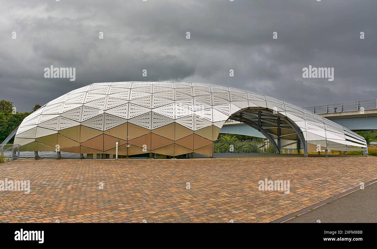 Hydro Ness the silver steel hydroelectric generator on the banks of ...