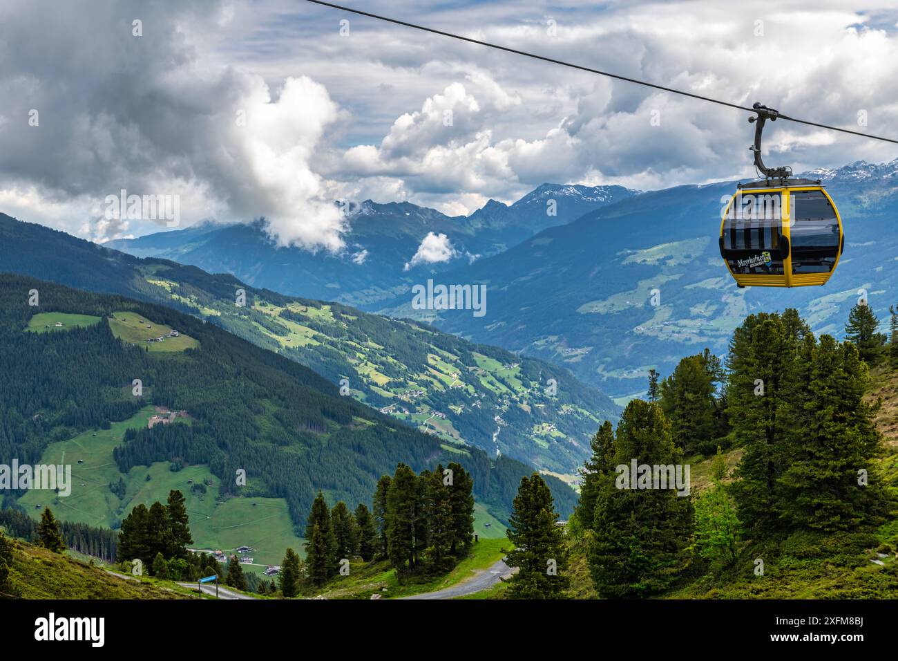 Cable car on the Penken Mountain in Mayrhofen in Austria, Europe Stock ...