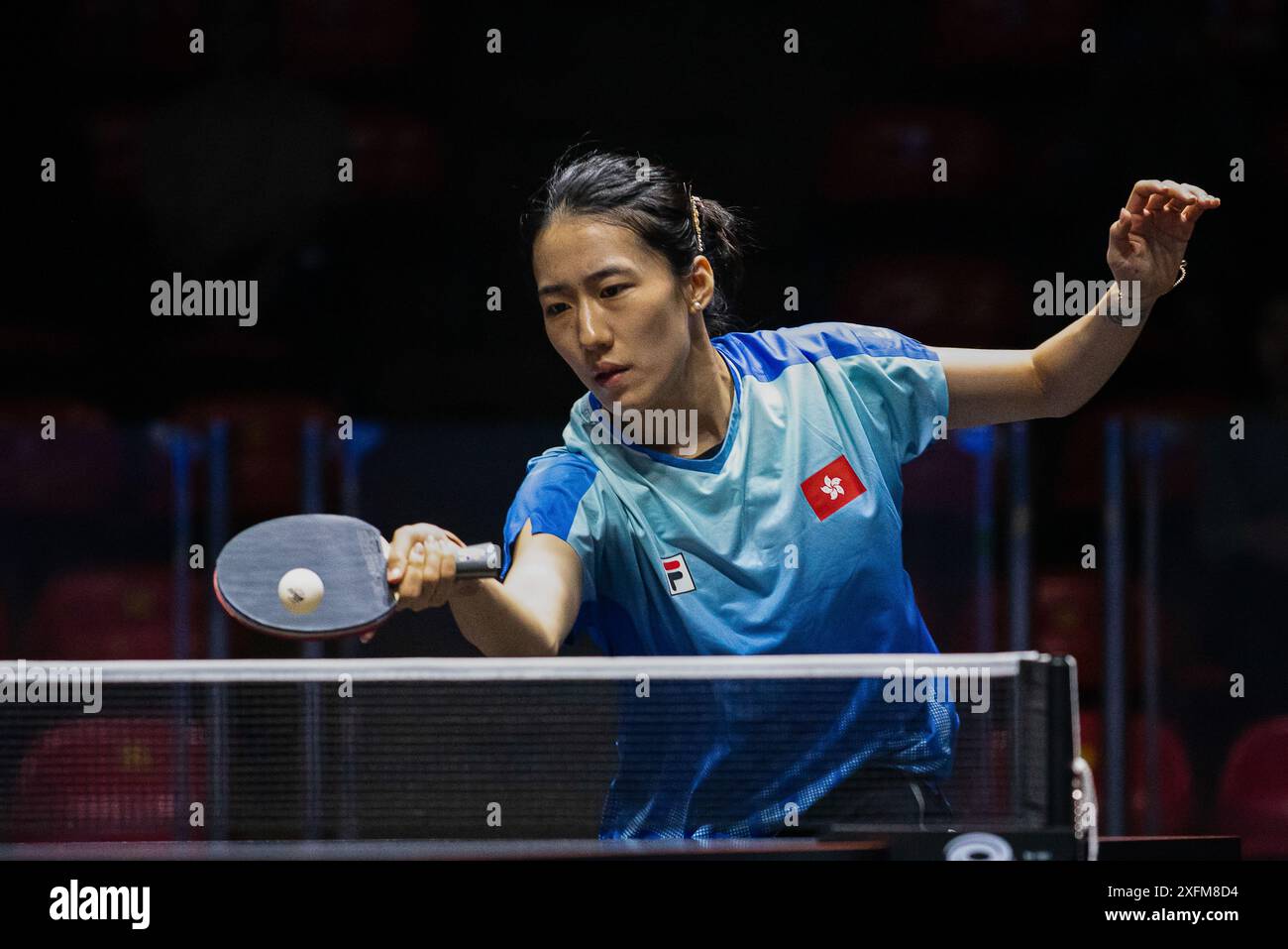Bangkok, Thailand. 04th July, 2024. Zhu Chengzhu of Hong Kong plays against Chen Szu-Yu of ...
