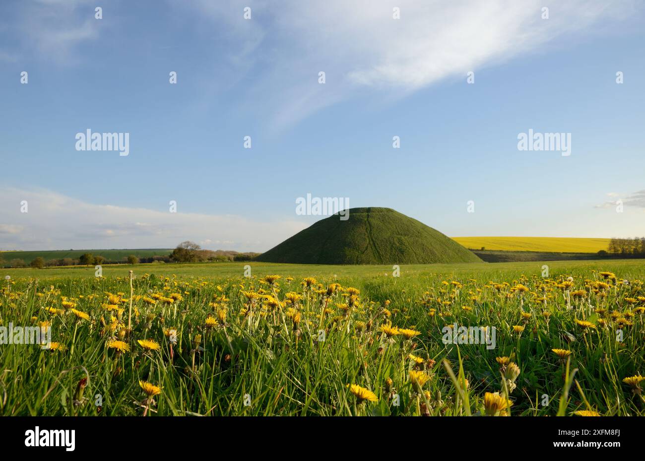 Silbury hill, a Neolithic artificial chalk mound, one of the world's ...