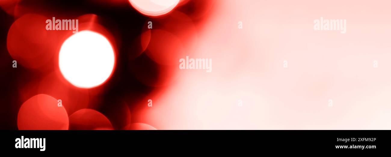 Blurred lights red background, banner texture. Abstract bokeh with soft ...