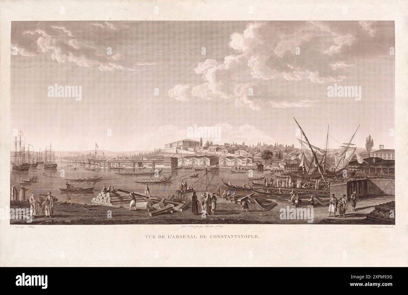 The history of Ottoman Empire. View of the arsenal of constantinople ...