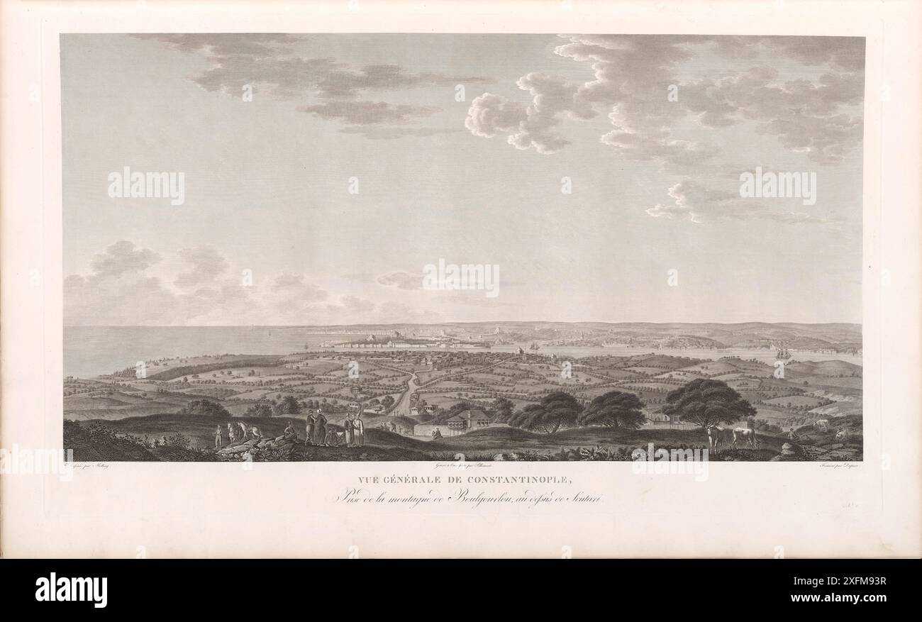 The history of Ottoman Empire. General view of Constantinople. French ...