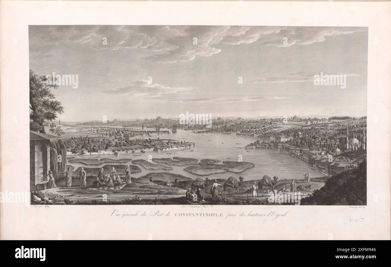 The history of Ottoman Empire. General view of the Port of ...