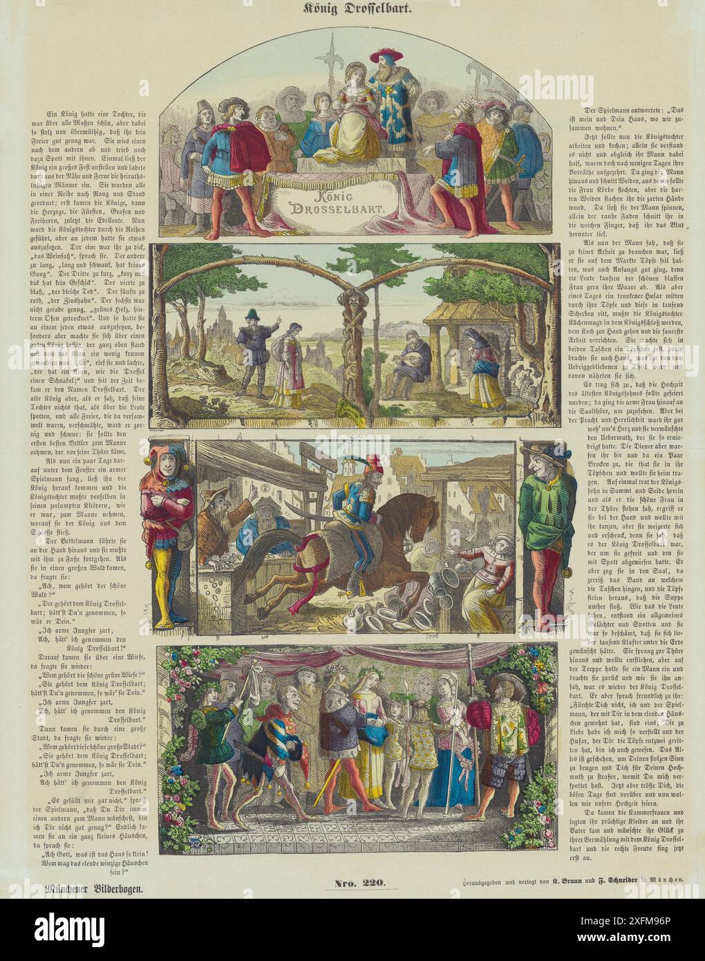 Vintage German illustrations of the fairy tale "King Thrushbeard", 1857 ...