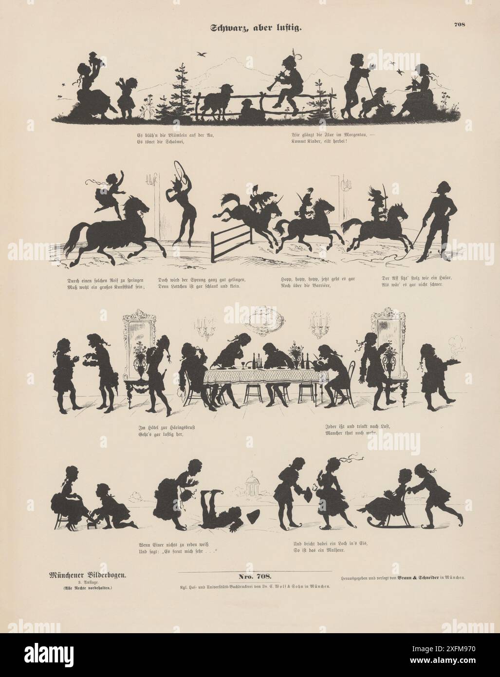 Vintage humorous silhouette illustrations: Black, but funny (Schwarz ...