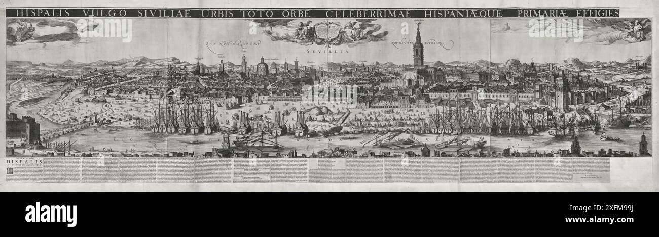 Antique map of Seville. Representation of Hispalis, Generally Known as ...