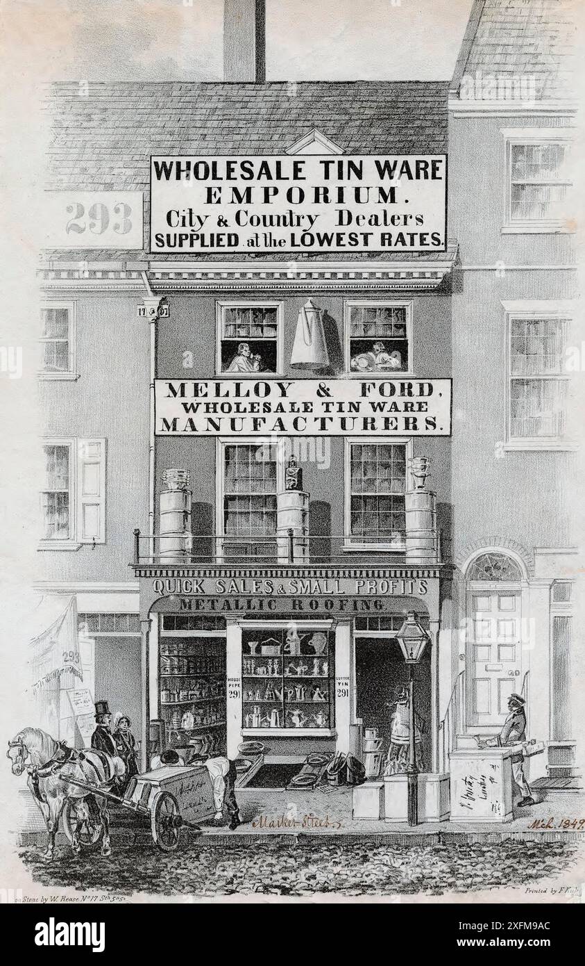 Vintage illustration of Melloy & Ford, Wholesale Tin Ware Manufacturers ...