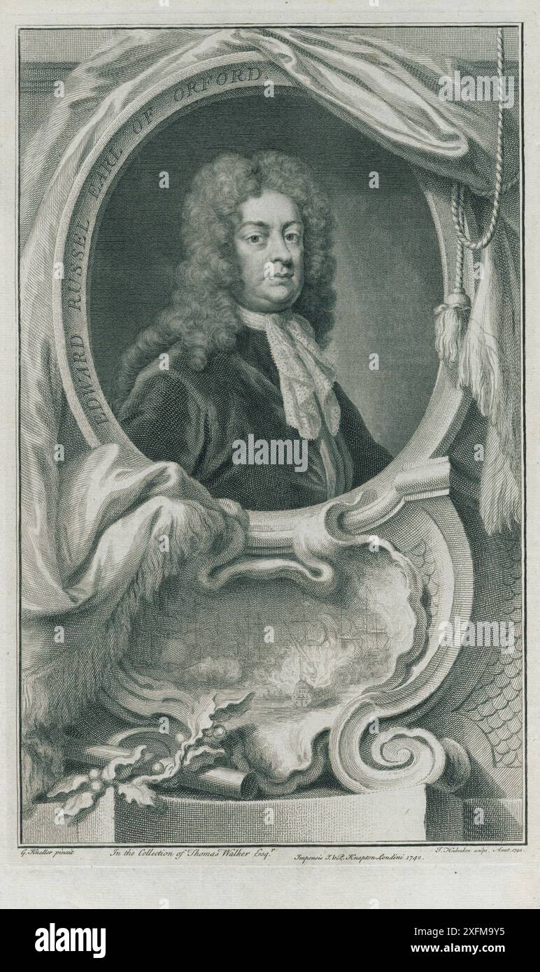 Portrait of Edward Russell, 1st Earl of Orford. 1742 Admiral of the ...