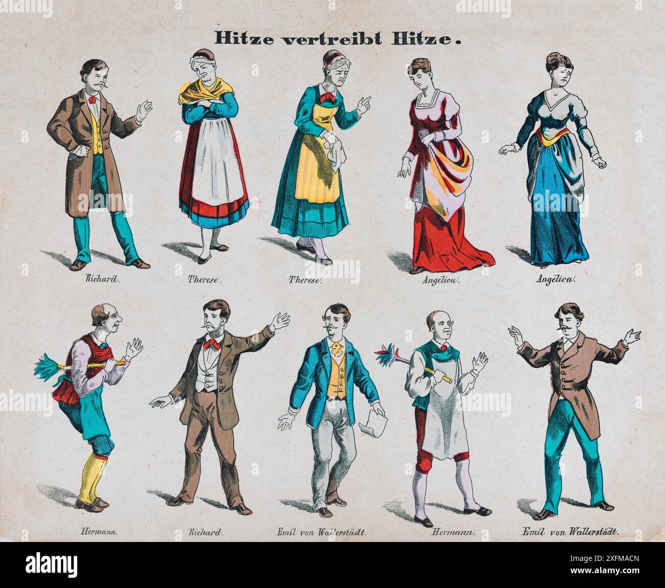 Color lithograph of the children's paper theater. Sheet of theater's ...