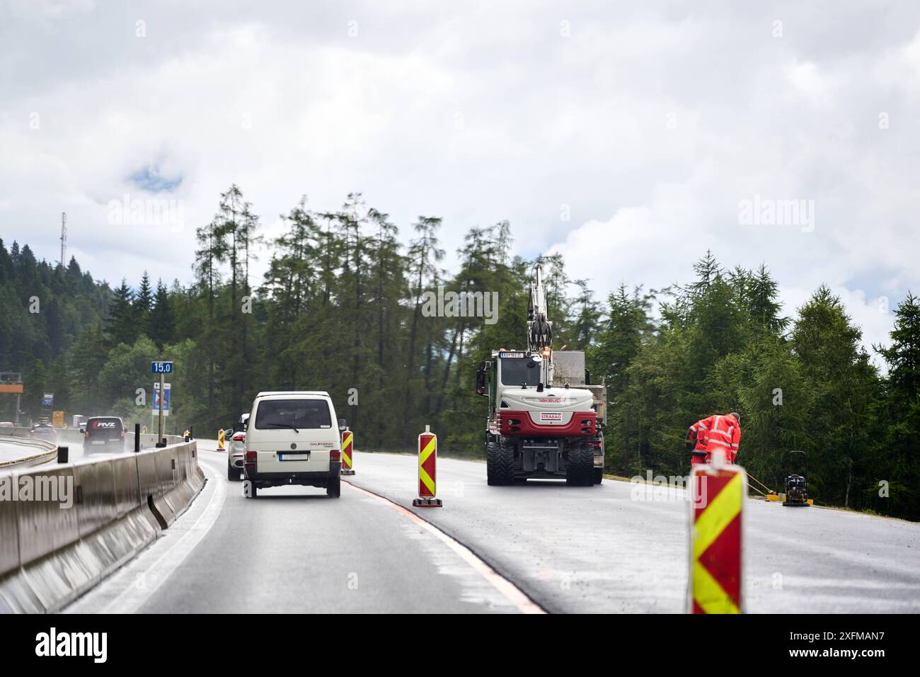 Brenner highway, Austria - July 1, 2024: A construction site on the ...
