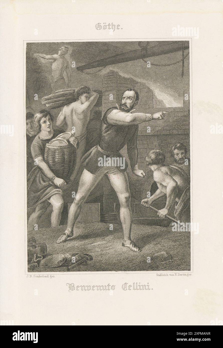 Vintage illustrations of Goethe's works: Benvenuto Cellini II, 1850 ...