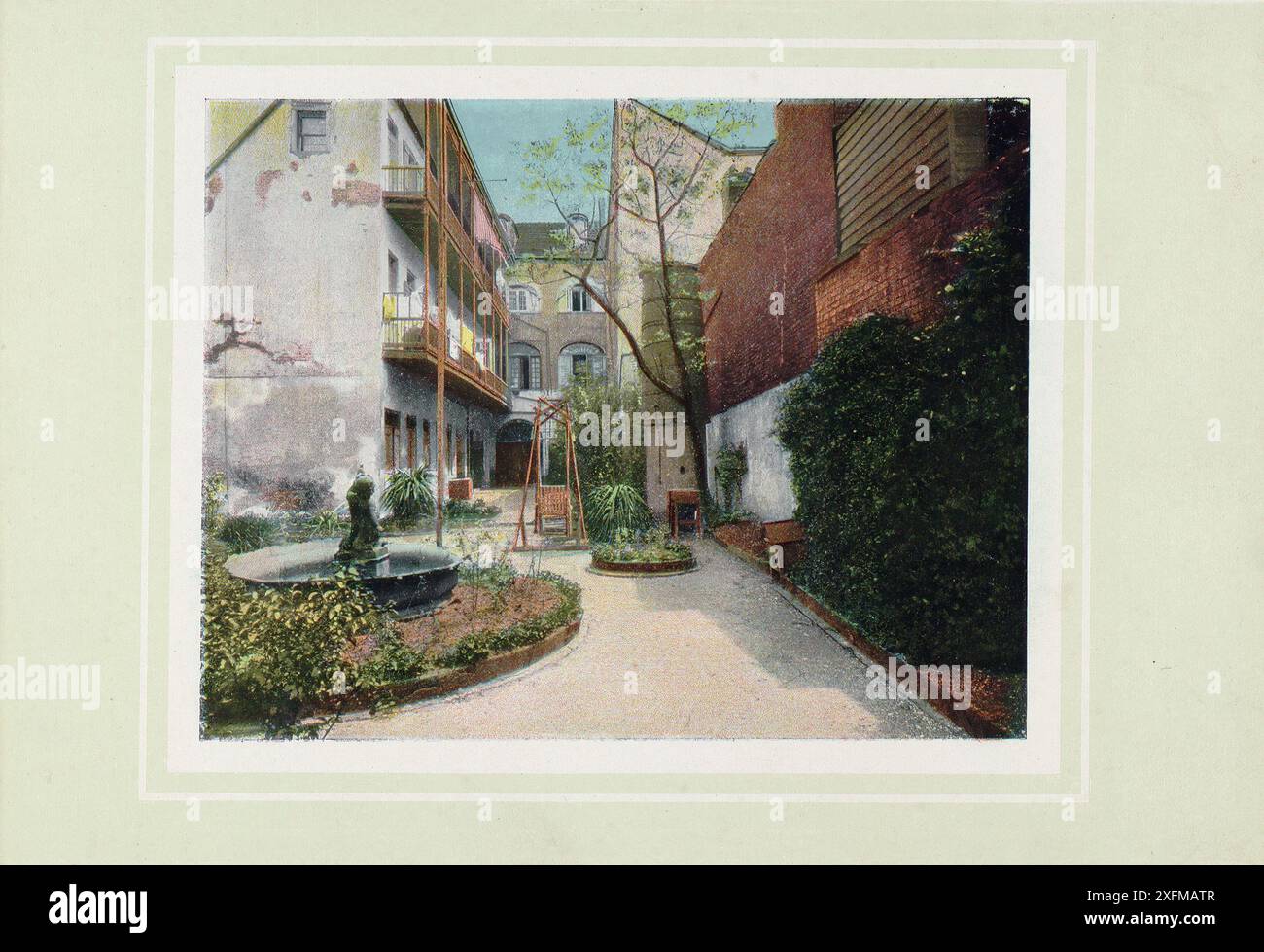 Vintage New Orleans. Old French Court Yard. La. USA, 1900s Stock Photo ...