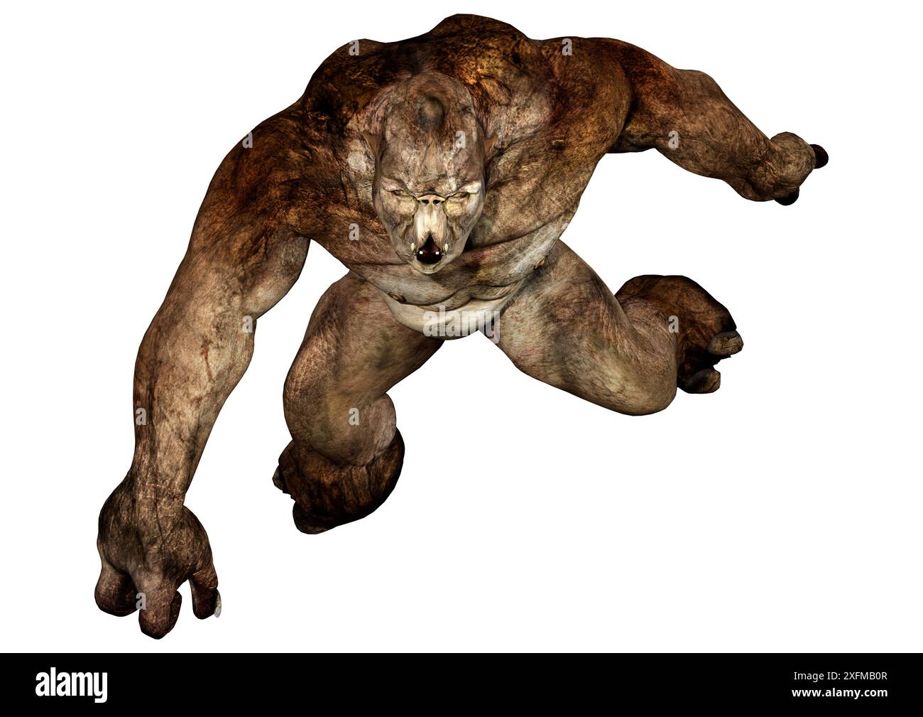 3D rendering of a fairy tale troll isolated on white background Stock ...