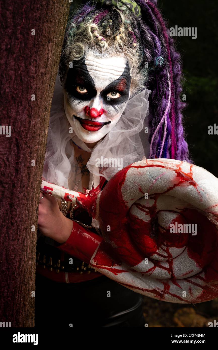 Close up portrait of a pretty girl cosplayer dressed as the evil ...