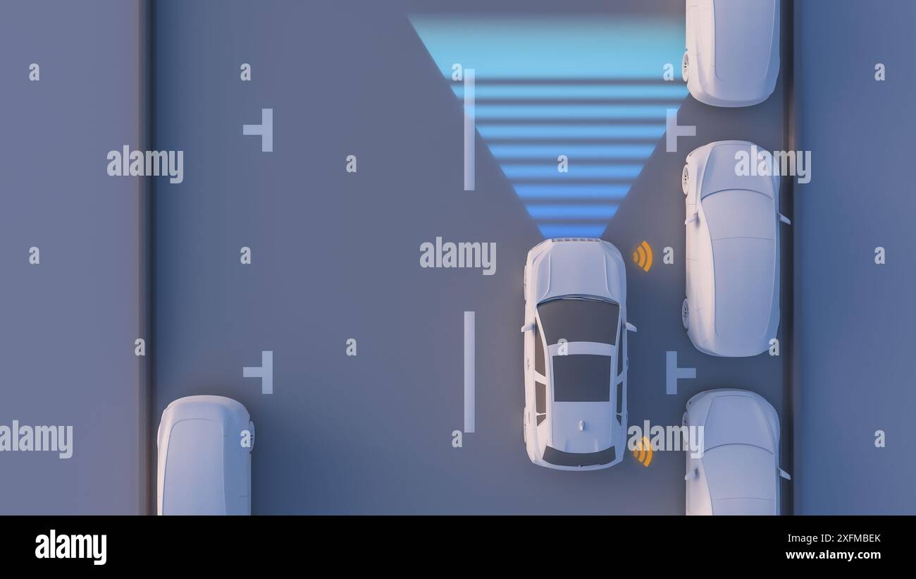 Automatic braking system concept. 3D render Stock Photo - Alamy