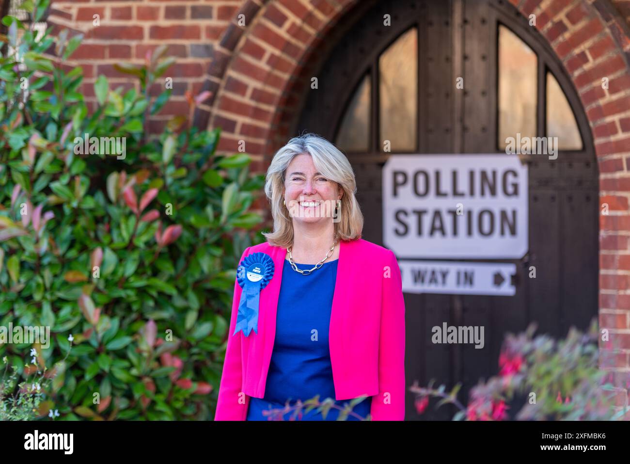 Anna Firth at polling Station at St Andrew's Church in Westcliff on Sea ...
