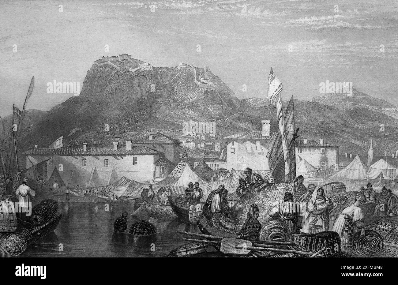 Illustration of Corinth Port of Kenkries Greece Drawn by J.M.W Turner ...