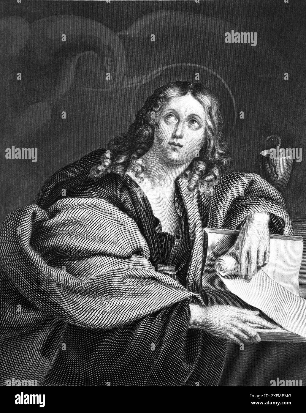 Portrait of Saint John the Evangelist in Antique 19th Century The ...