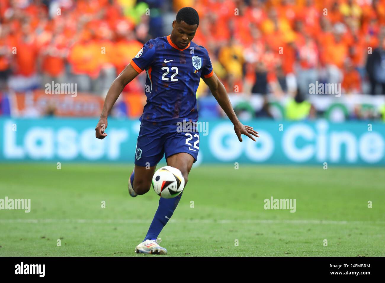 Munich, Germany. 02nd July, 2024. Denzel Dumfries #22 of Netherlands in ...