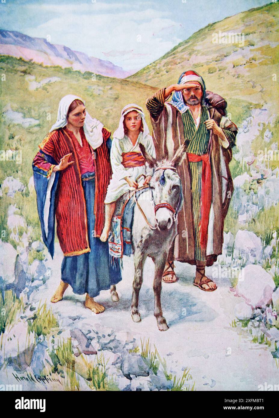 Illustration of Jesus Returning from Egypt into Nazareth (Matthew)with ...