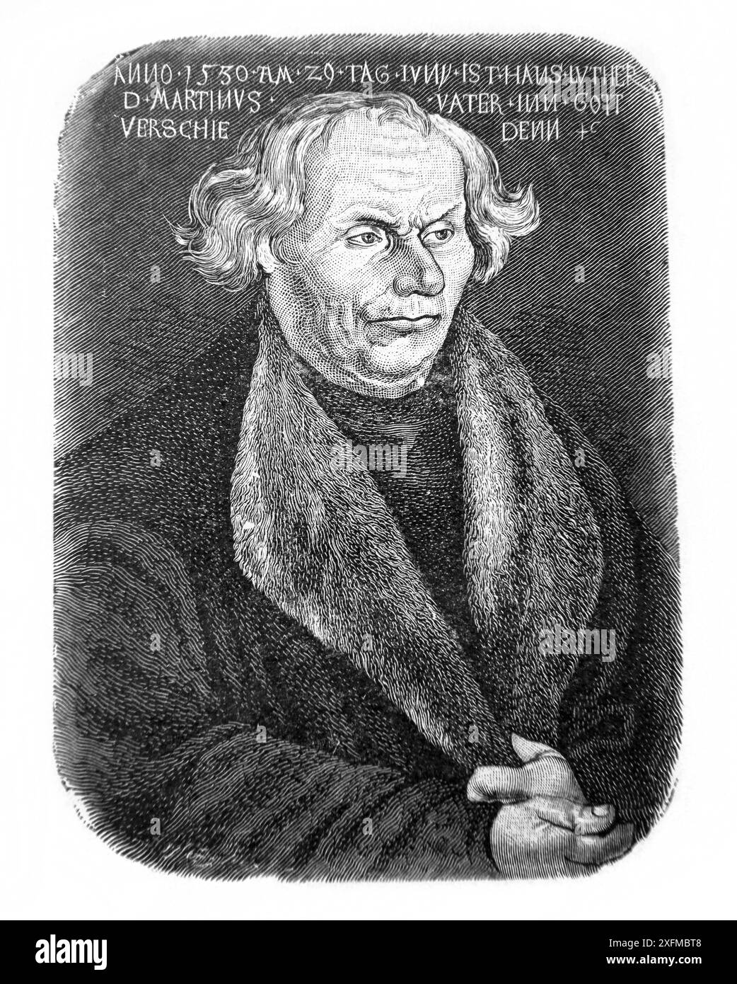 Black and White Portrait of Hans Luther Father of Martin Luther who was ...