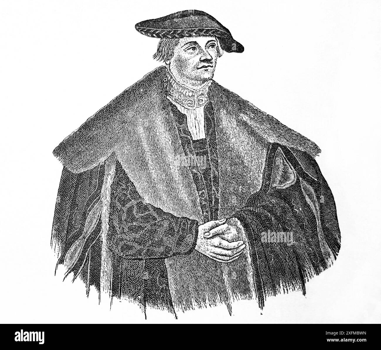 Black and White Portrait of Georg(e) Spalatin 1484-1545 A German ...