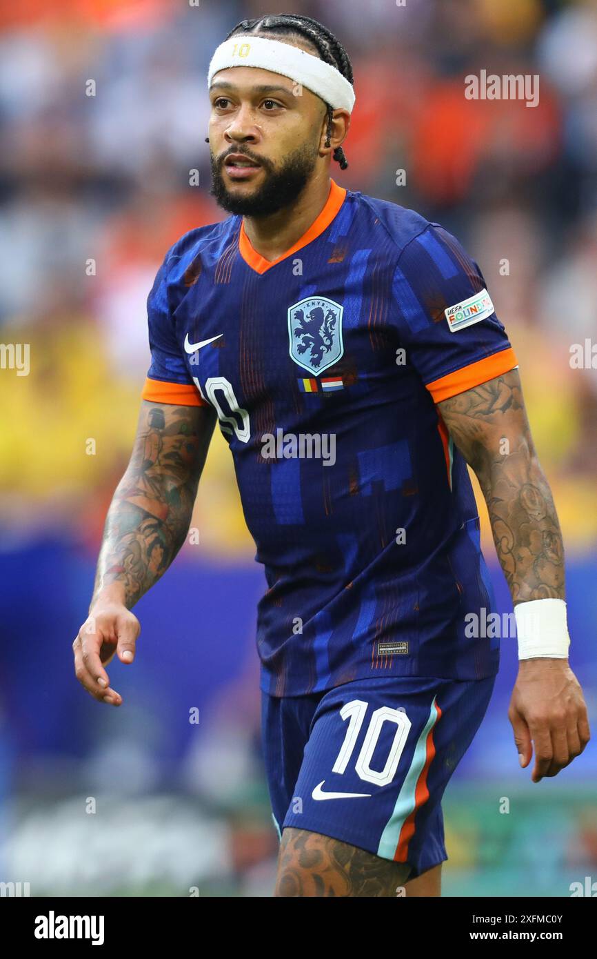 Munich, Germany. 02nd July, 2024. Memphis Depay #10 of Netherlands in ...