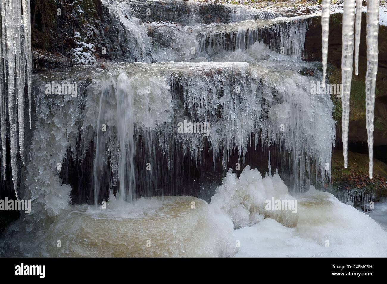 Large icicles in small hi-res stock photography and images - Alamy