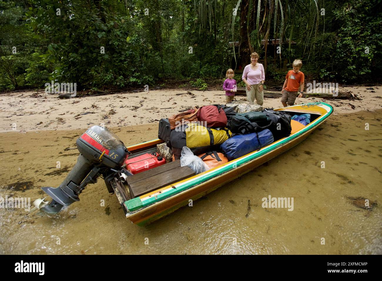 Orangutan researcher Cheryl Knott, with children Russell and Jessica ...
