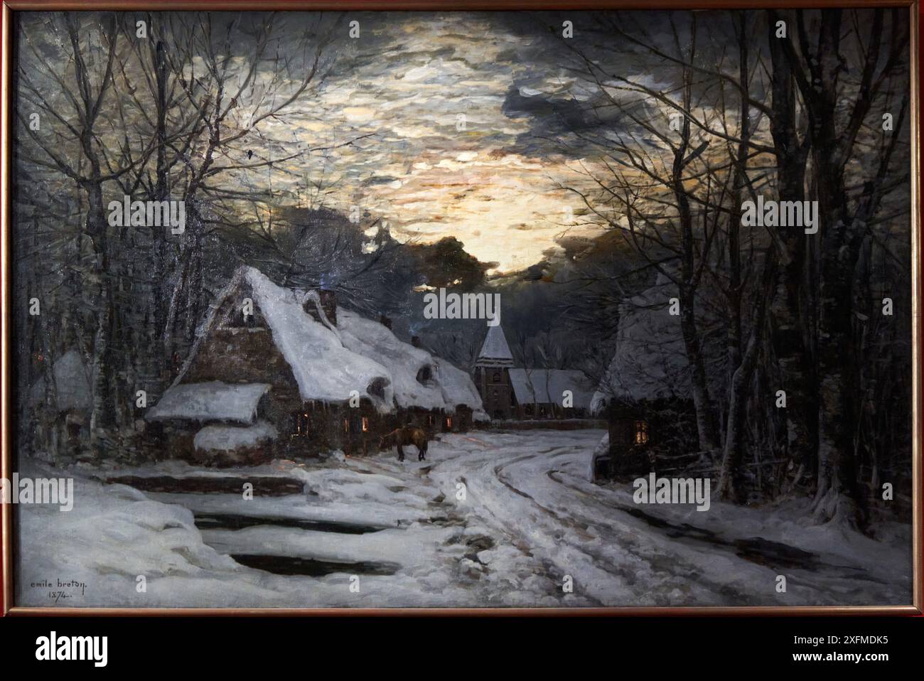 Émile Breton (1831-1902), Nuit d'hiver en Artois, 1874, Exhibition at ...