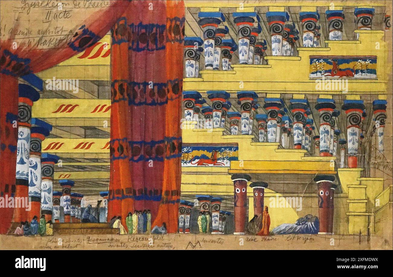 Stage design for the Ballet Phèdre. Museum: Bibliothèque-Musée de l ...