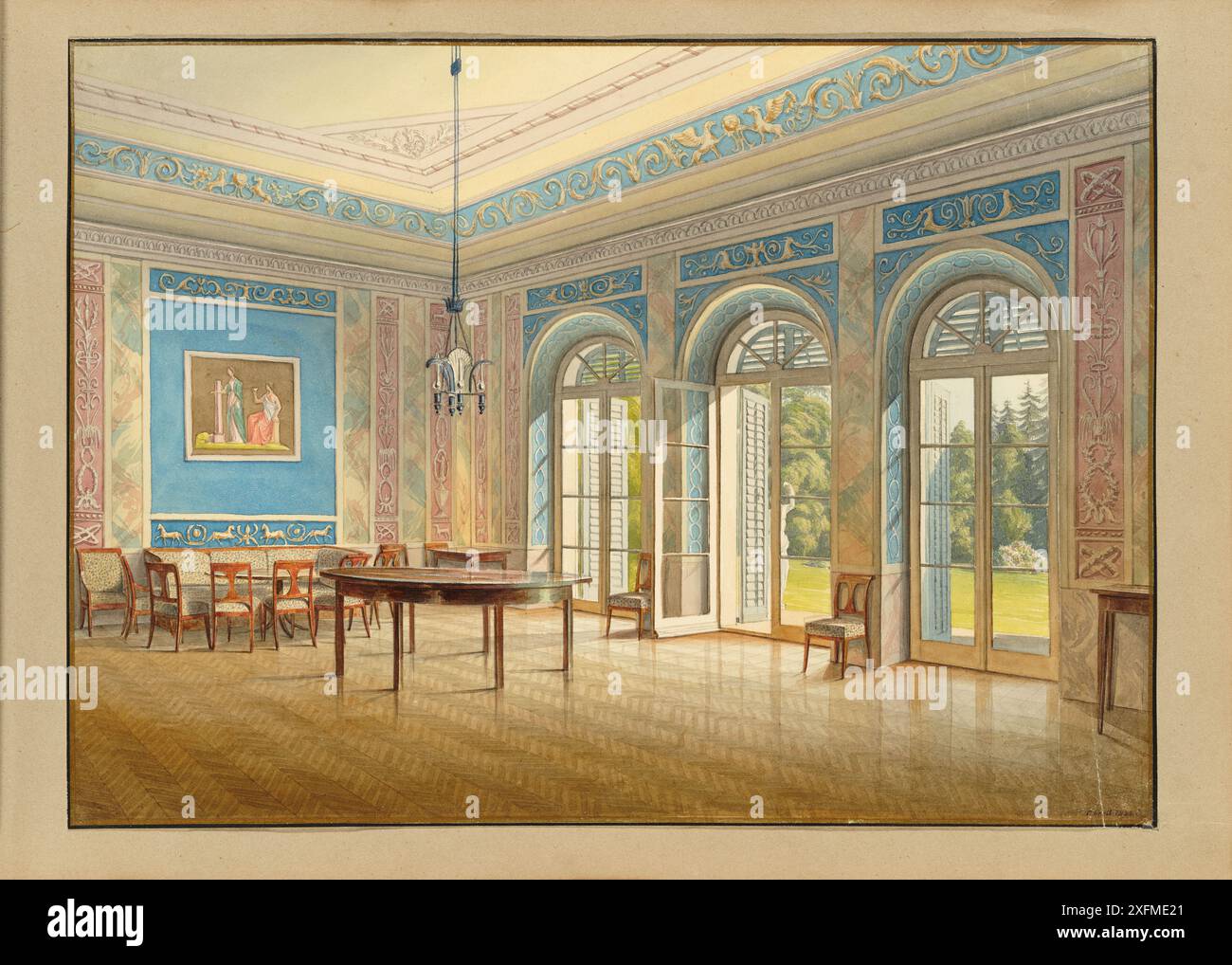 The hall in the garden pavilion of Teplitz Castle. Museum: PRIVATE ...