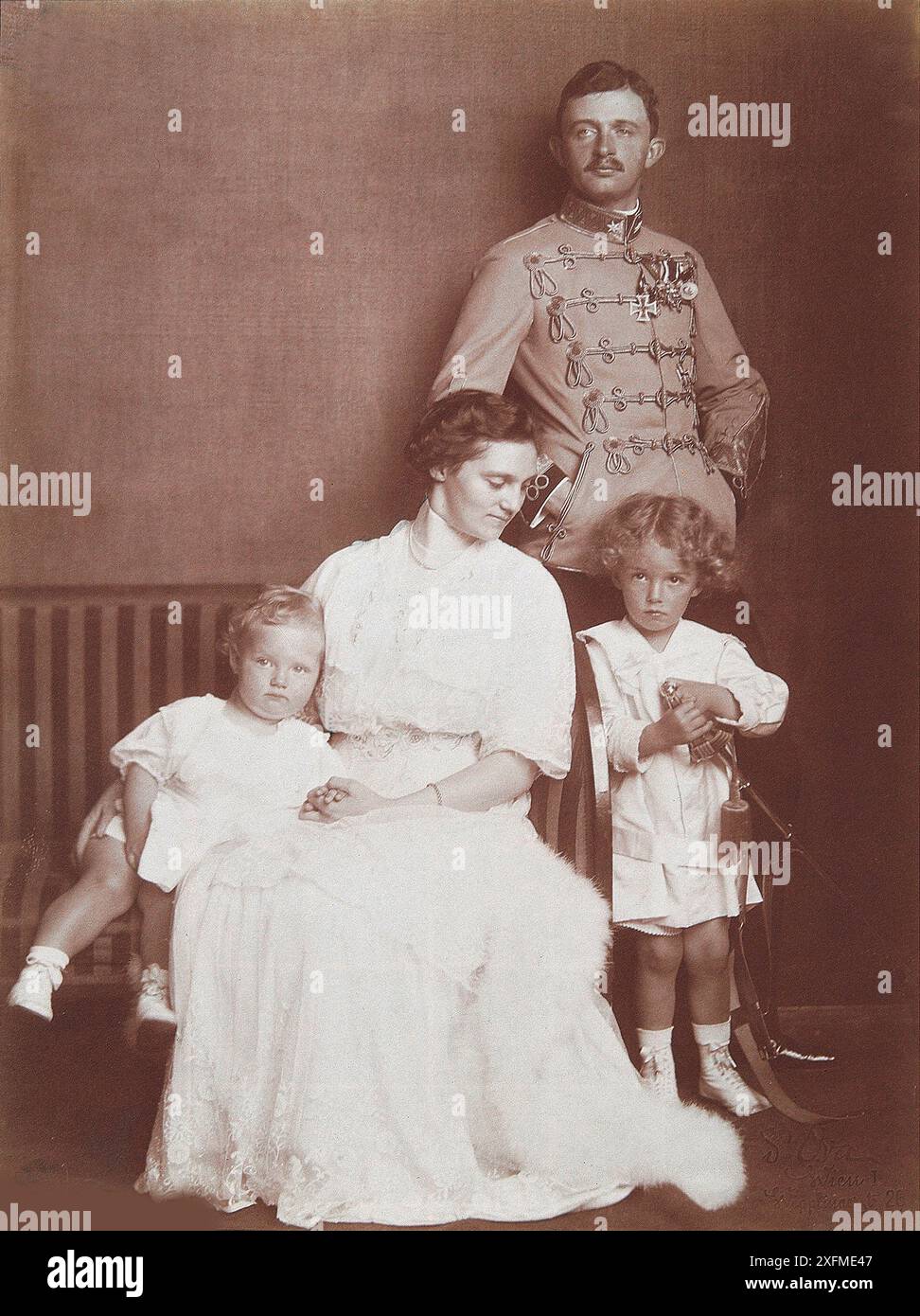 Archduke Charles and Archduchess Zita with their children Otto and Adelheid. Museum: PRIVATE ...