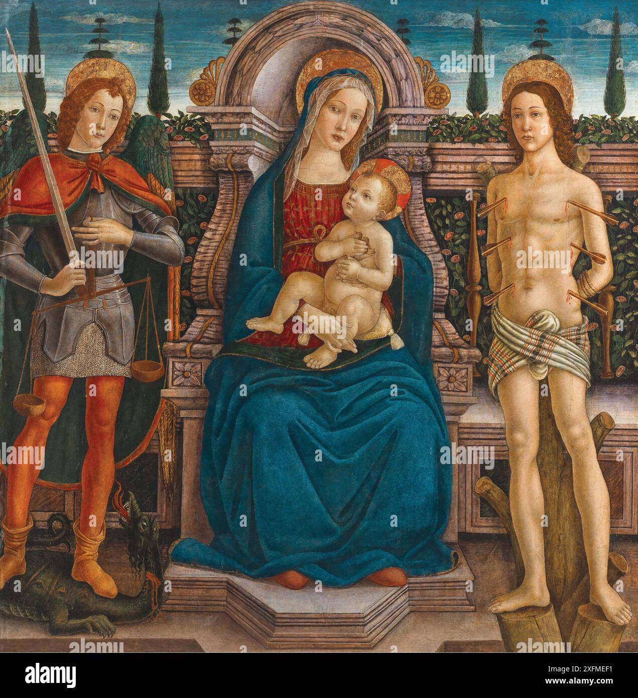 Enthroned Madonna and Child with Saints Michael and Sebastian. Museum: PRIVATE COLLECTION ...