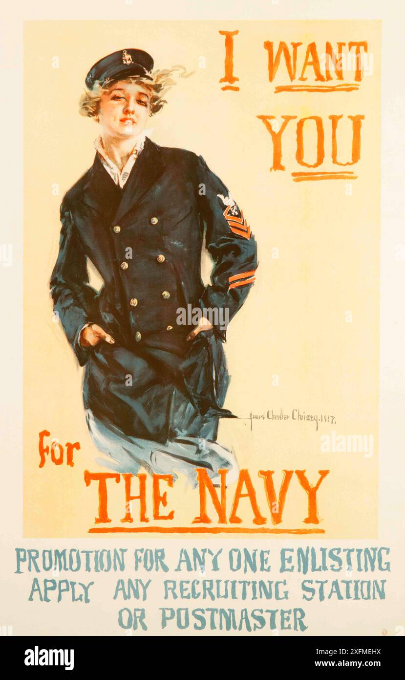 I Want You for the Navy. Museum: PRIVATE COLLECTION. Author: HOWARD ...