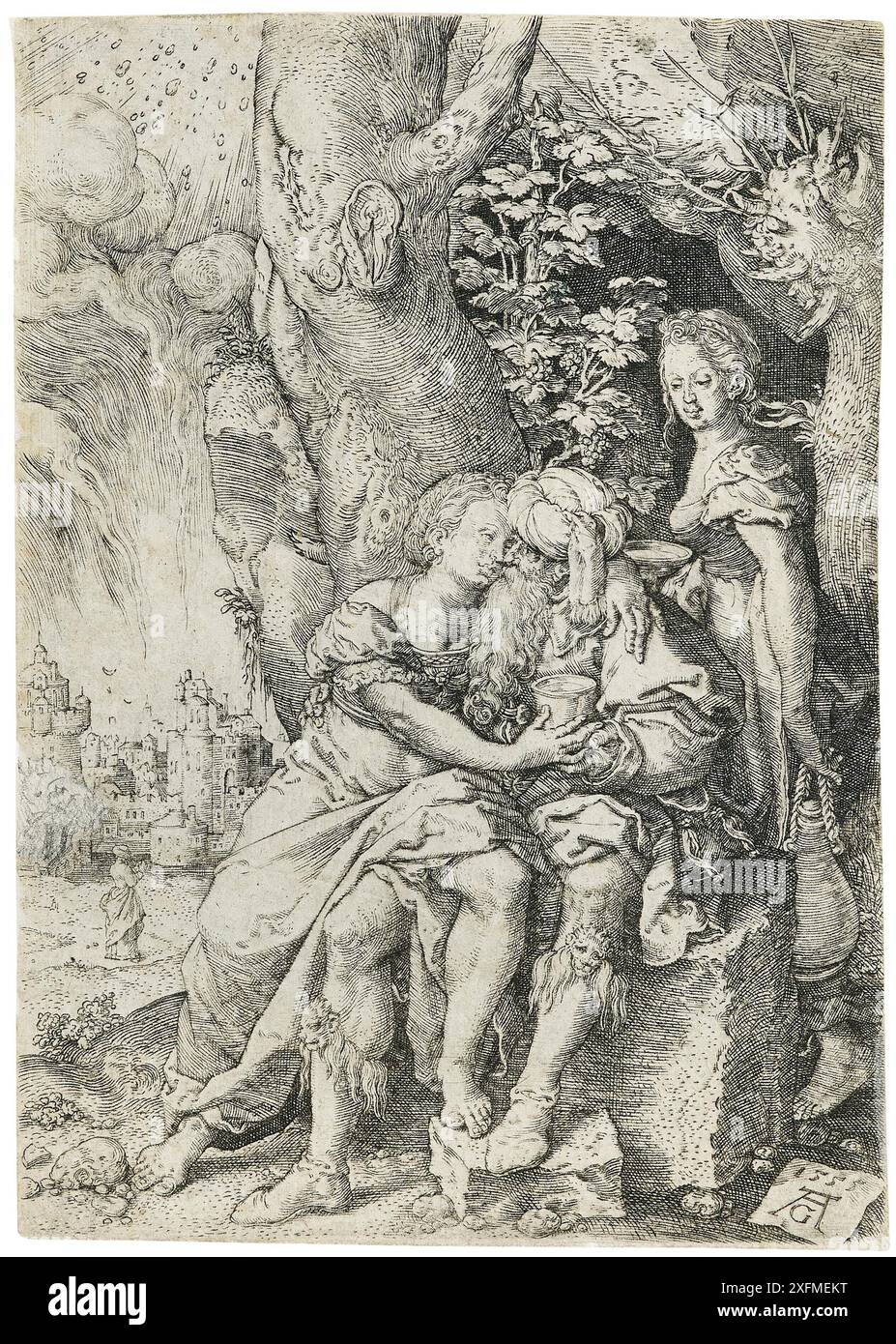 Lot and his Daughters. Museum: PRIVATE COLLECTION. Author: HEINRICH ...