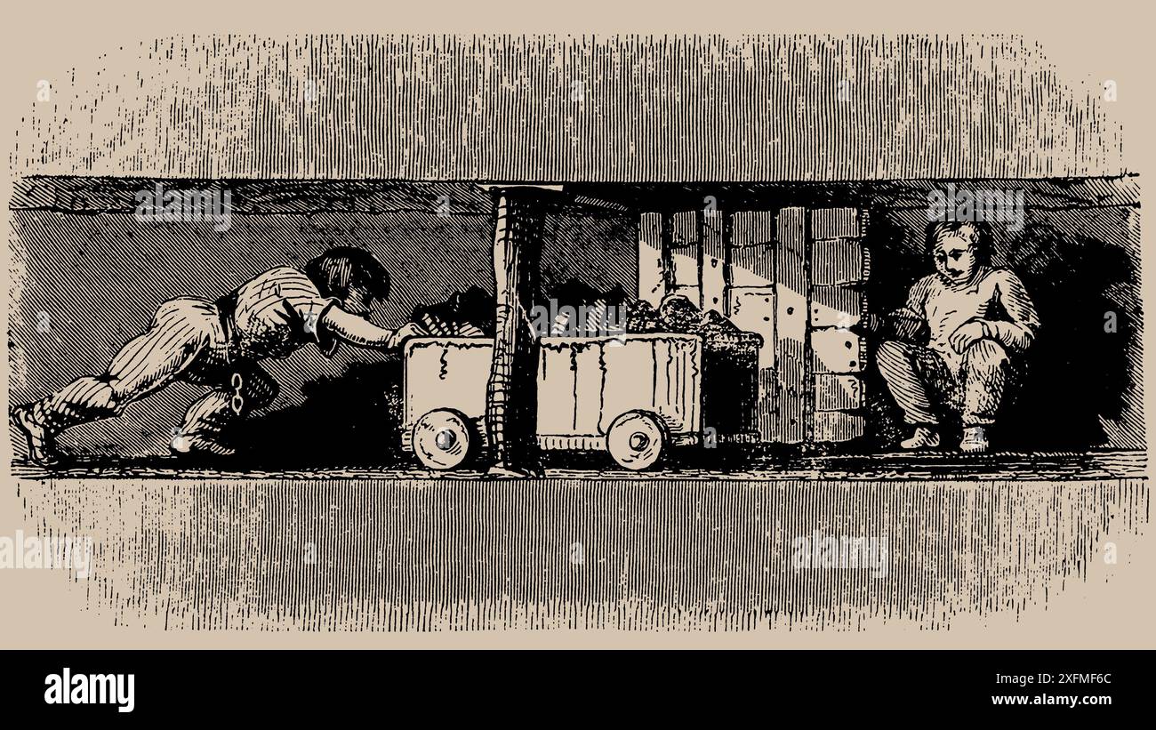 Child labour in coal mines: Thruster and a trapper in a coal mine ...