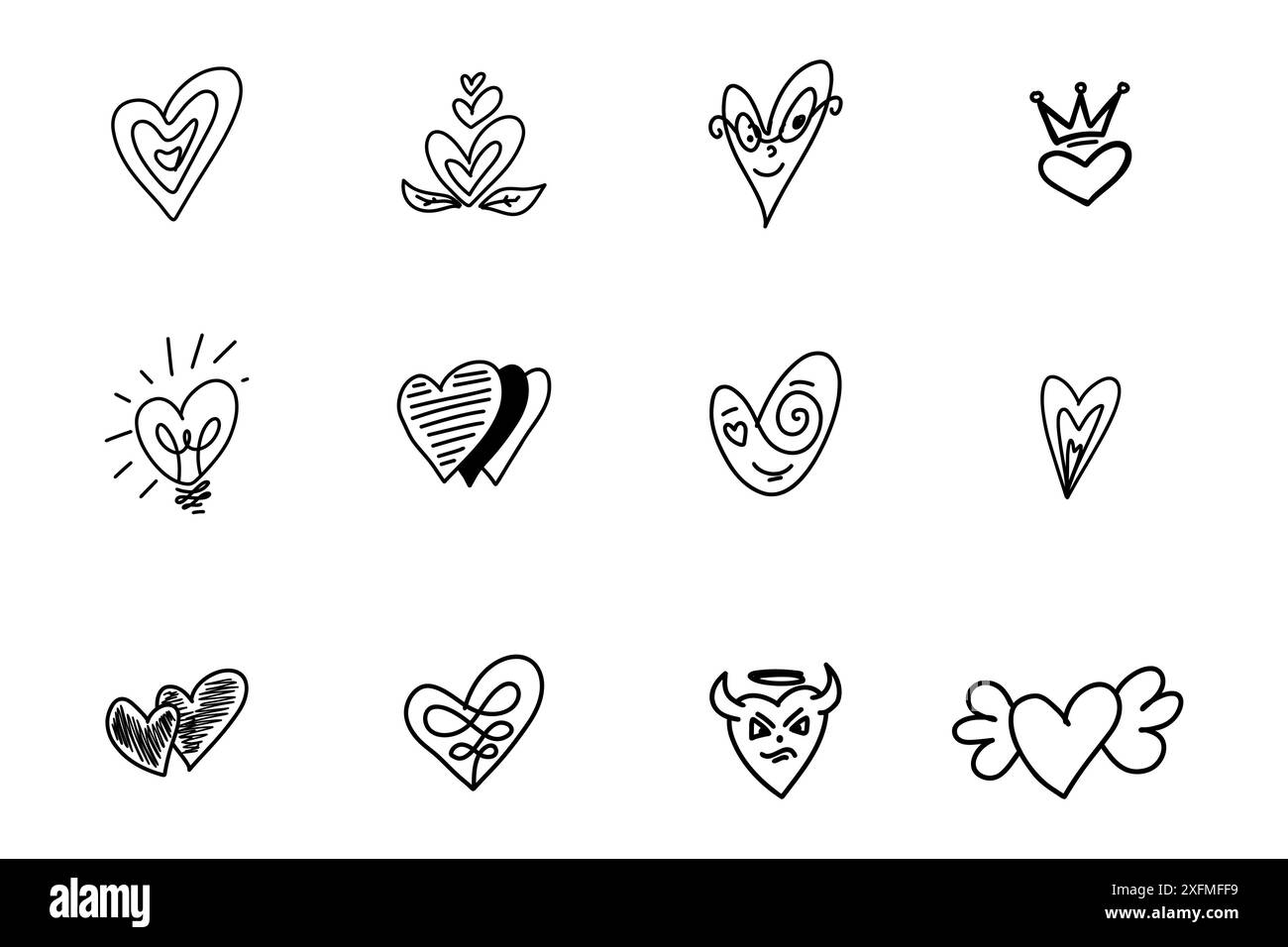 hand drawn heart icon illustration design love Stock Vector Image & Art ...