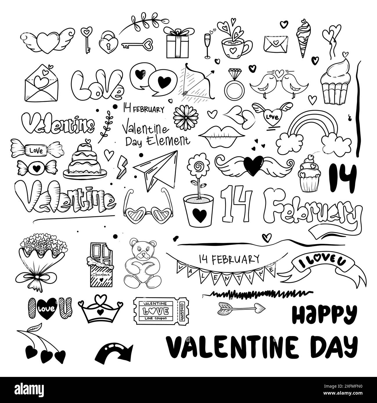Cute valentines day message Black and White Stock Photos & Images - Alamy