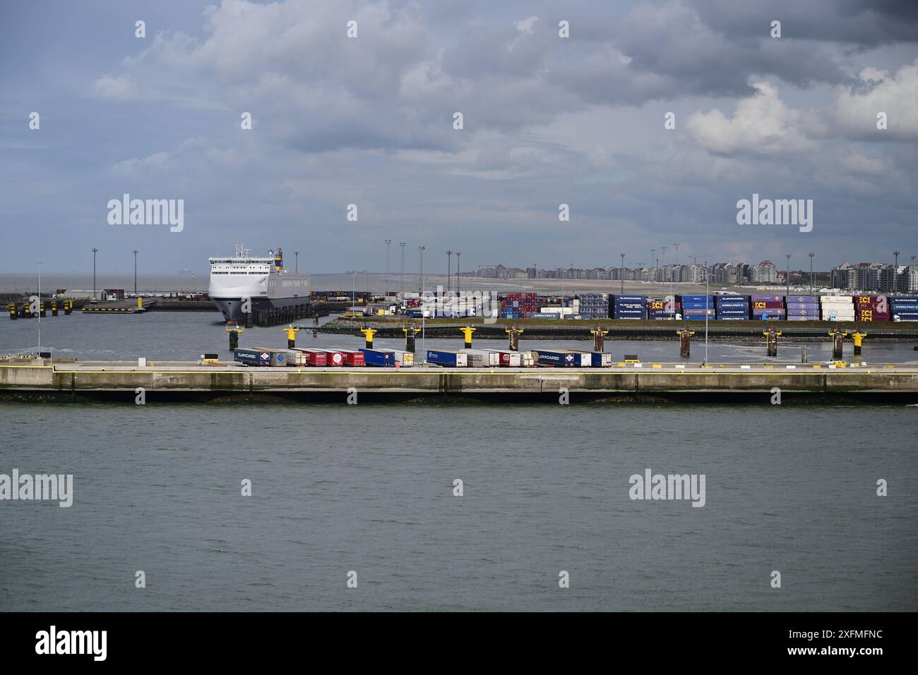 The North Sea port of Zeebrugge, including ro-ro cargo ship Yasmine ...