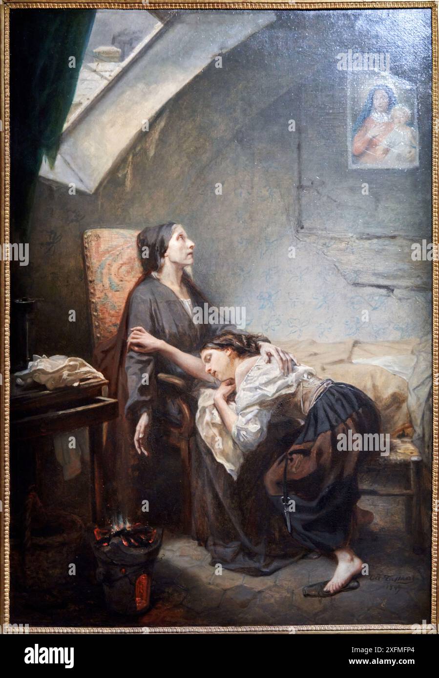 Octave Tassaert (1800-1874),. Une famille malheureuse, 1849, Musée d ...