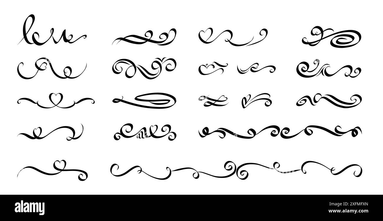 Set of elegant decorative elements. Vector swirl illustration Stock ...