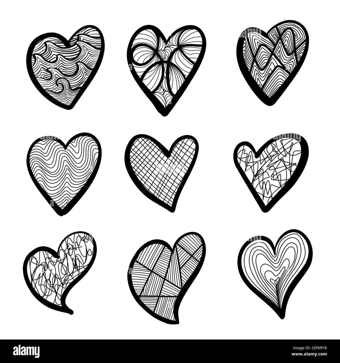 hand drawn heart icon illustration design love Stock Vector Image & Art ...