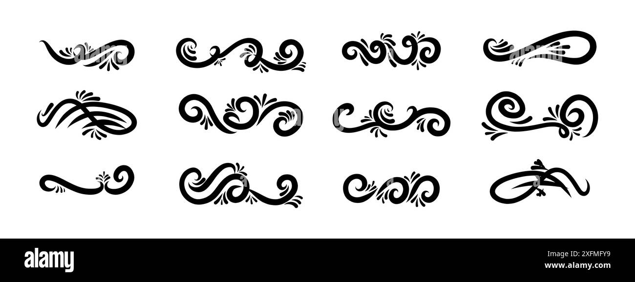 Dividers borders and swirls Swirls Vector Illustration Stock Vector ...